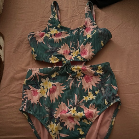 art class | Swim | Art Class Floral Kids Swim One Piece Green And Pink ...